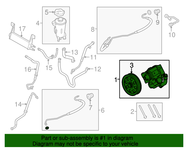 Genuine OEM Ford Part - Power Steering Pump BC3Z-3A696-D | Genuine OEM ...