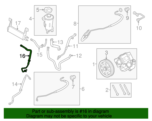 2011-2016 Ford Power Steering Return Hose BC3Z-3A713-N | TascaParts.com
