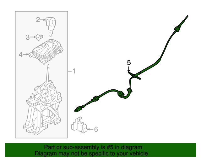 Ford F2GZ-7E395-Q - Cable Assembly Selector Lever Con - OEM Ford Parts ...