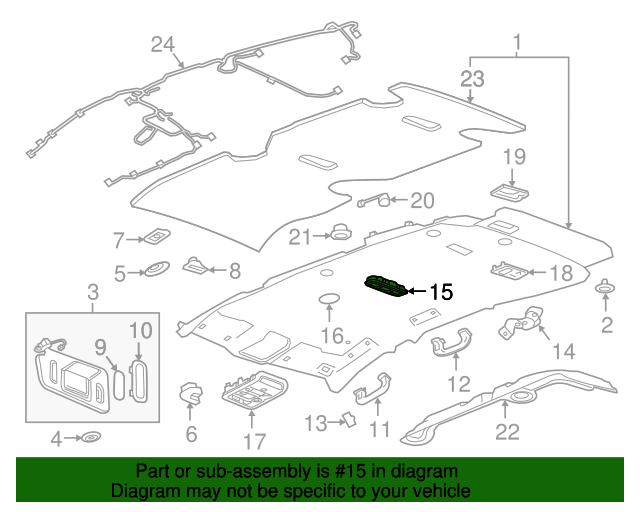 2018-2021 Buick Enclave Reading Lmp Assembly 84597596 | GMPartsDirect.com