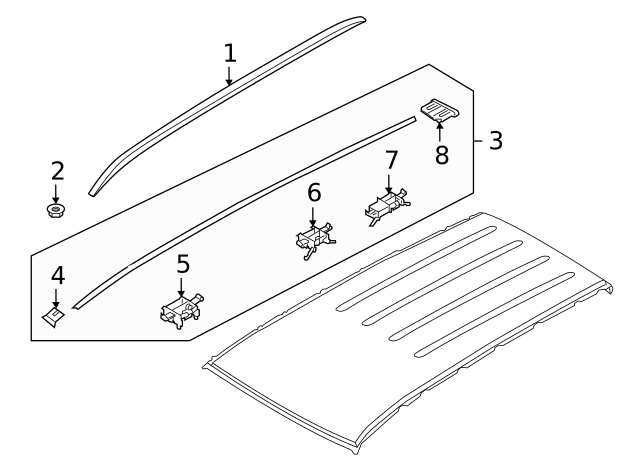 87235-R5000 - Roof Molding Clip 2021-2023 Kia Sorento | Kia.Parts Store