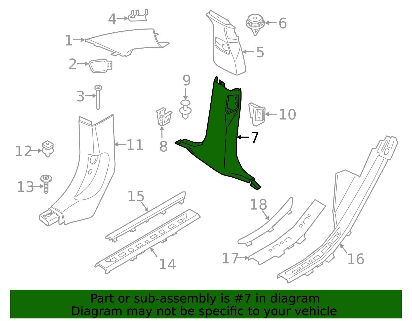 51-43-7-954-332 - 2019-2023 BMW - Lower Center Pillar Trim | Buy BMW ...