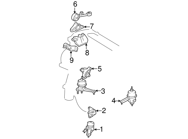 2004-2015 Toyota Engine Mount (Right) 12362-0V010 | toyolexparts