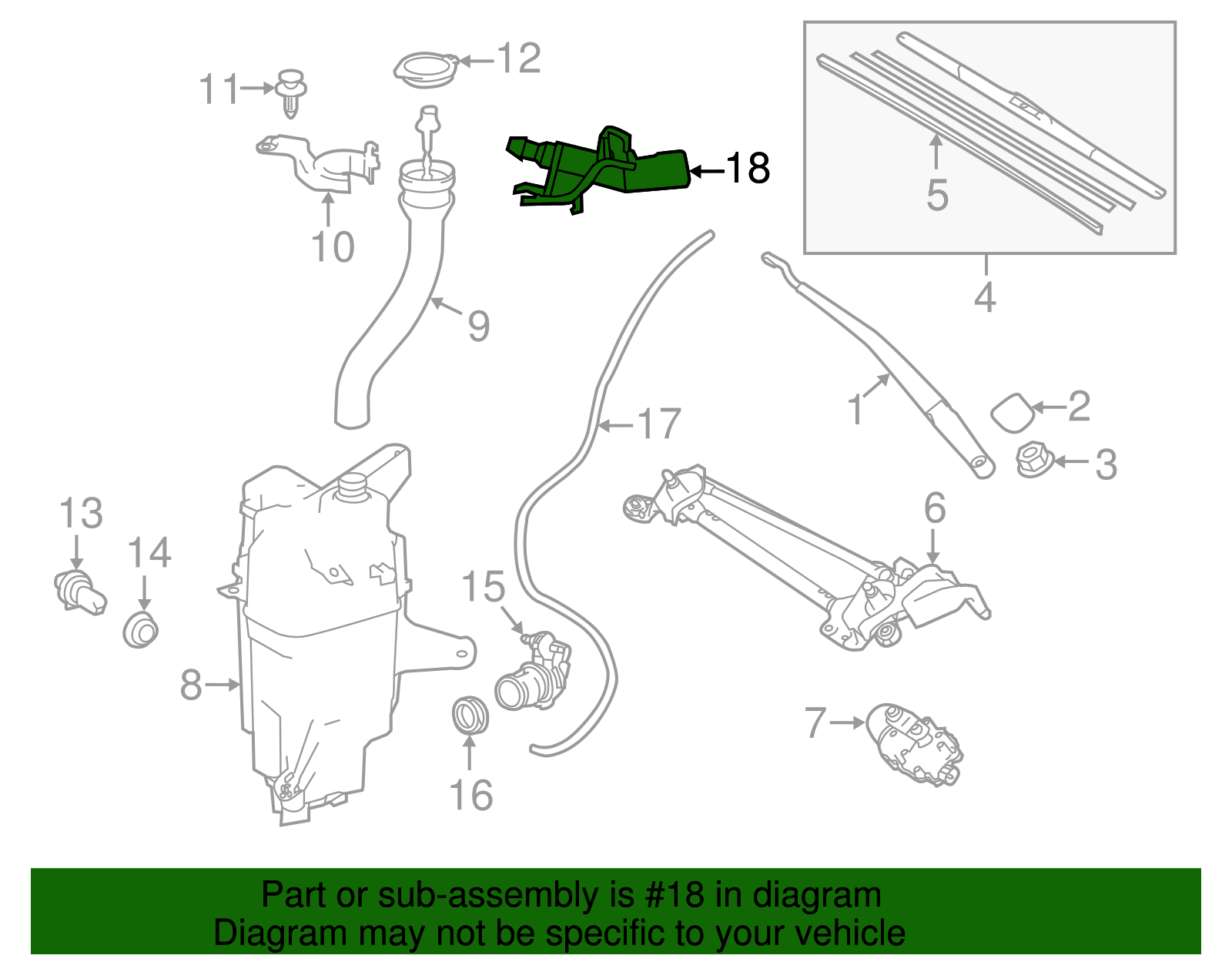 2013-2020 Toyota Windshield Washer Nozzle (Front) 85381-12400 | Toyota ...