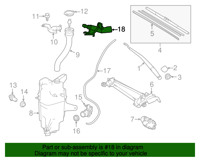 85381-12400 - Windshield Washer Nozzle (Front) - 2013-2020 Toyota | OEM ...