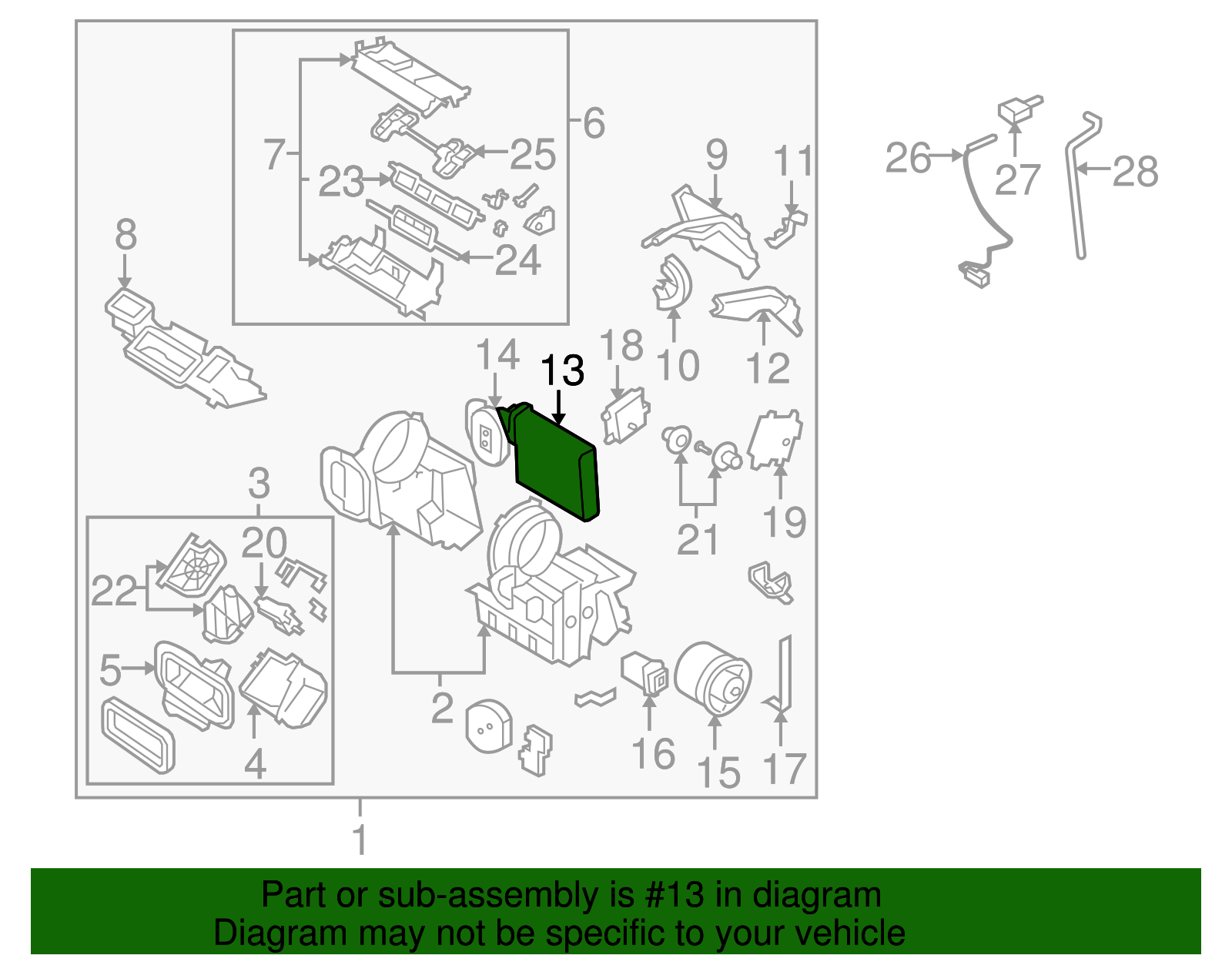 2008-2015 Nissan Evaporator Core 27281-JM01A | Nissan Parts Store