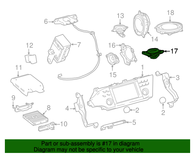 2013-2018 Toyota Avalon Pkg Tray Speaker 86150-07040 | Toyota Parts Center