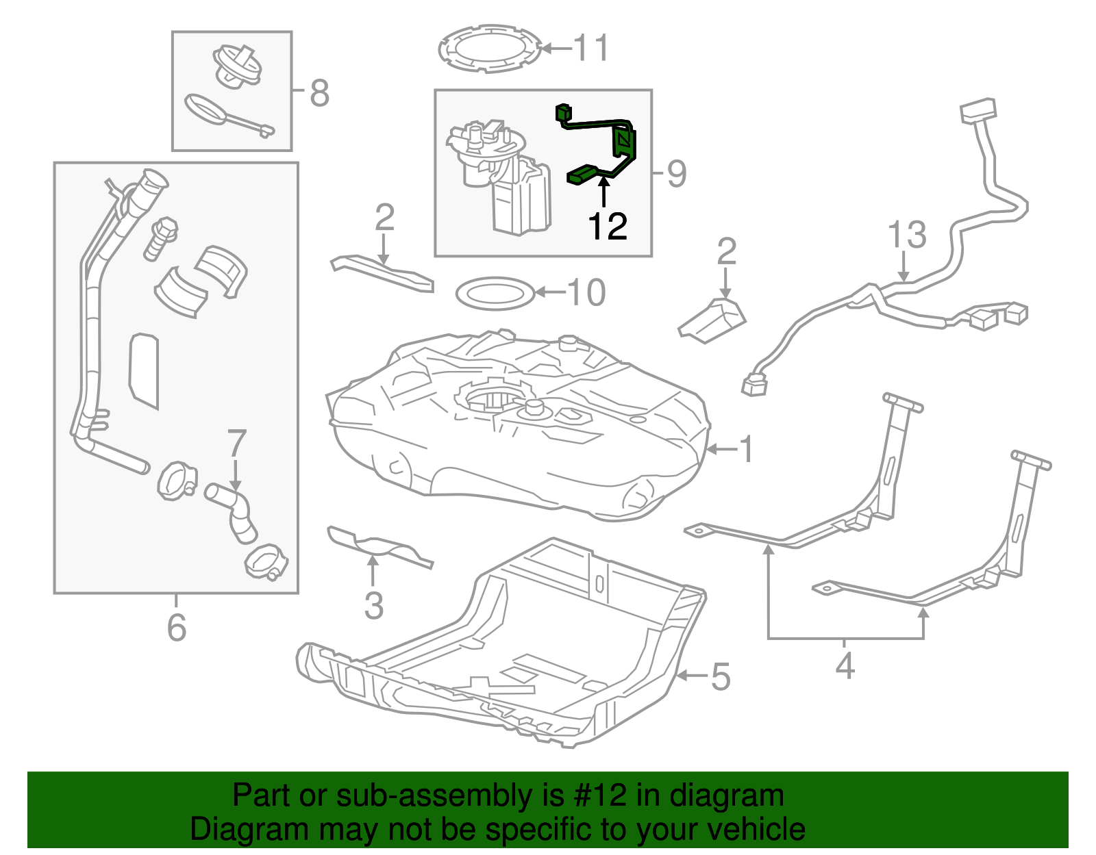 2011-2016 Chevrolet Fuel Level Sensor Kit with Seal 13510666 GM ...