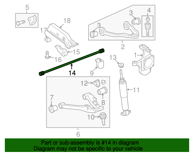 1999-2013 GM Front Driver Side Torsion Bar 19330058 GM | GMPartsDirect.com
