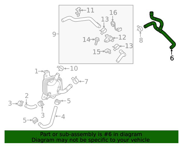 2018-2023 Toyota By-Pass Hose 16260-F0010 | OEM Parts Online