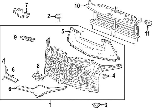 2023-2024 Chevrolet Blazer Grille 42727490 GM | GMPartsDirect.com