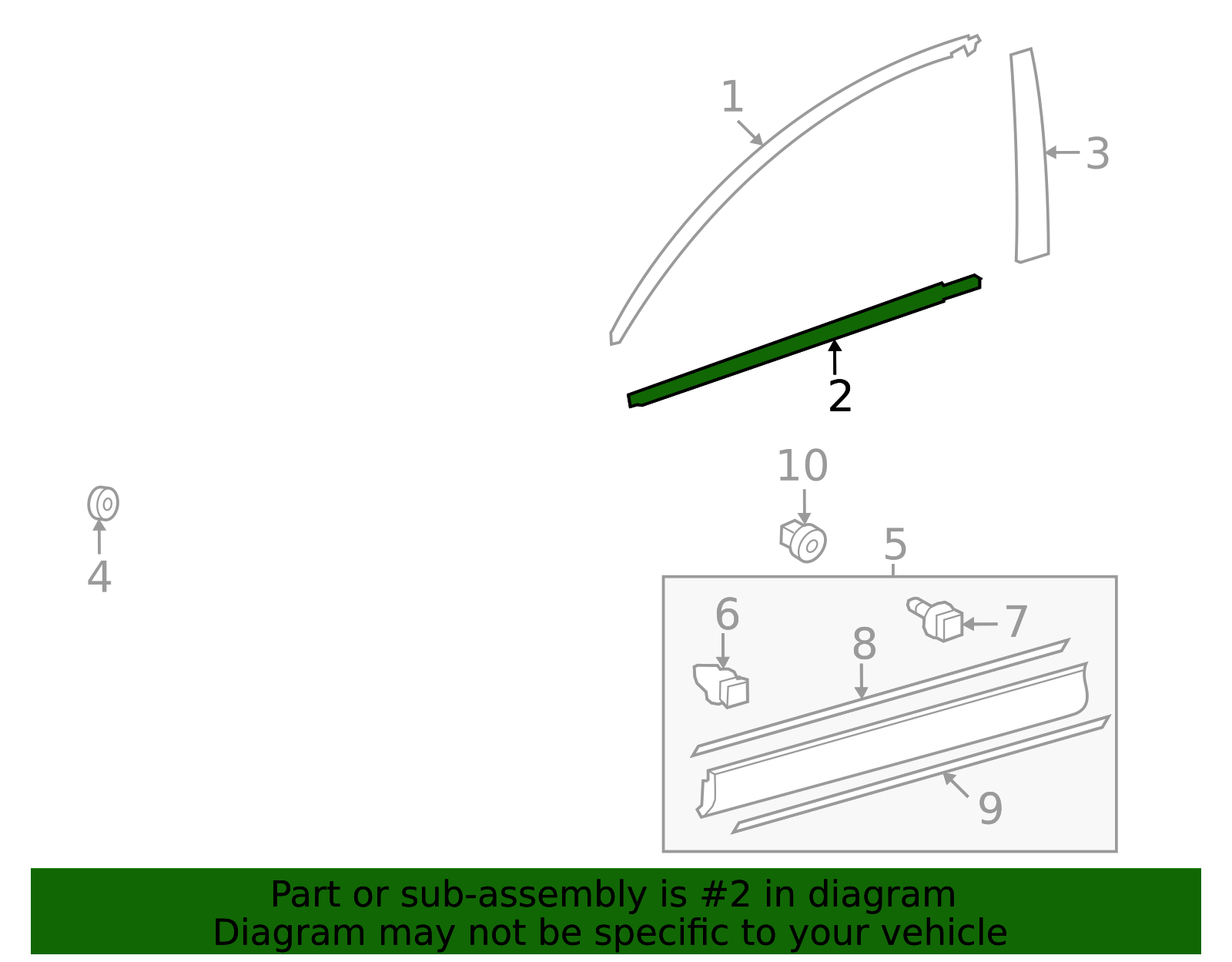 Genuine Toyota Door Belt Molding (Left, Front) part# 75720-0R030 for ...