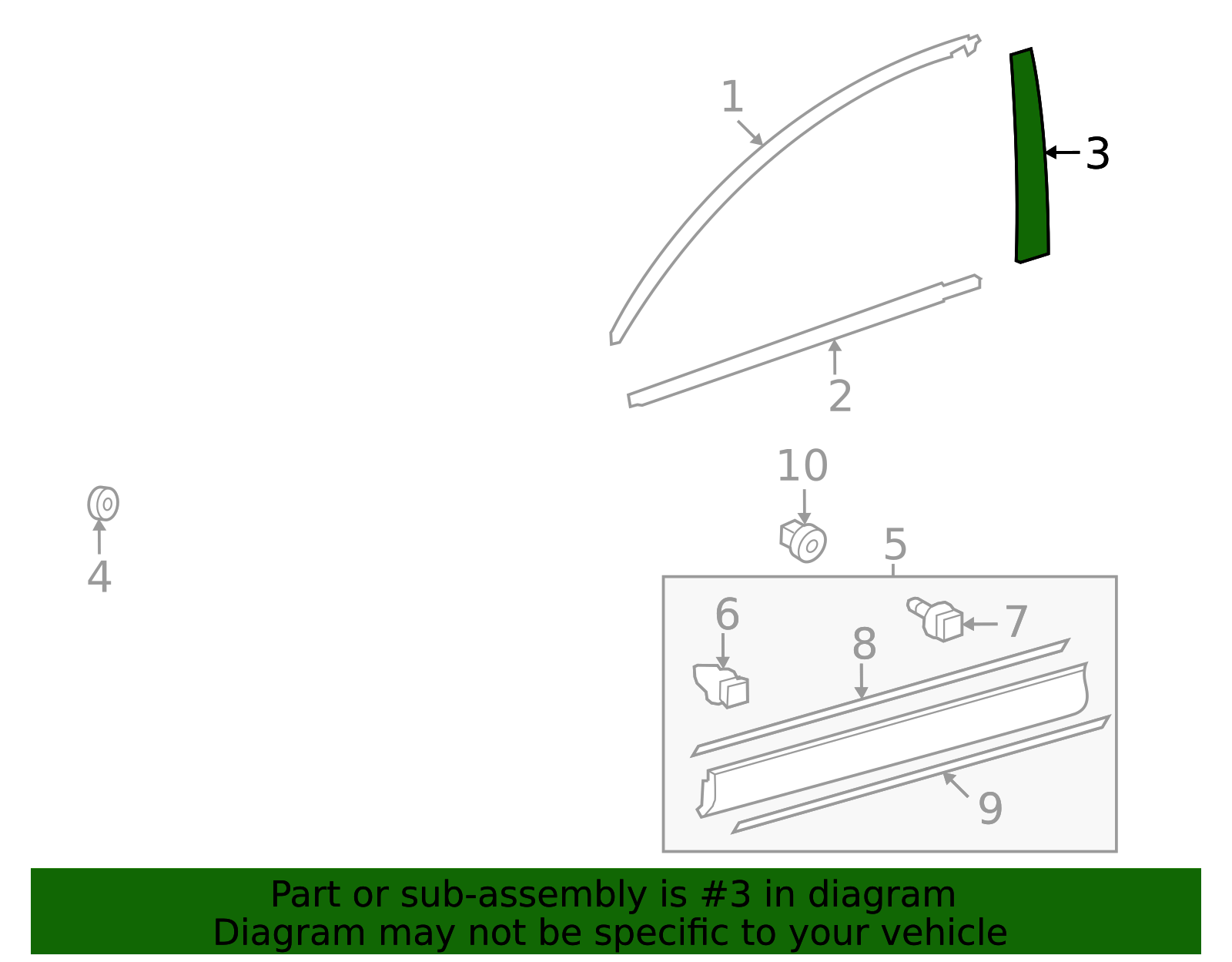 2013-2018 Toyota RAV4 Door Applique (Left, Front, Rear) 75756-0R010 ...