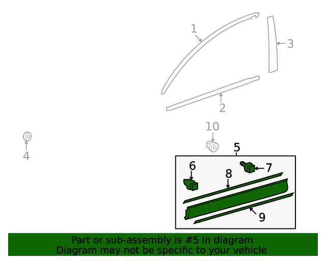 2016-2018 Toyota RAV4 Lower Molding 75073-0R040 | OEM Parts Quick