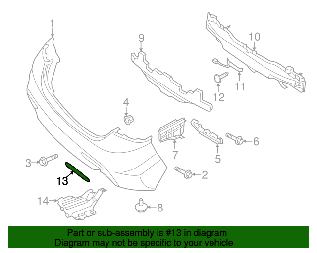 2013-2014 Hyundai Elantra Coupe Reflector 92405-3X500 | QuirkParts