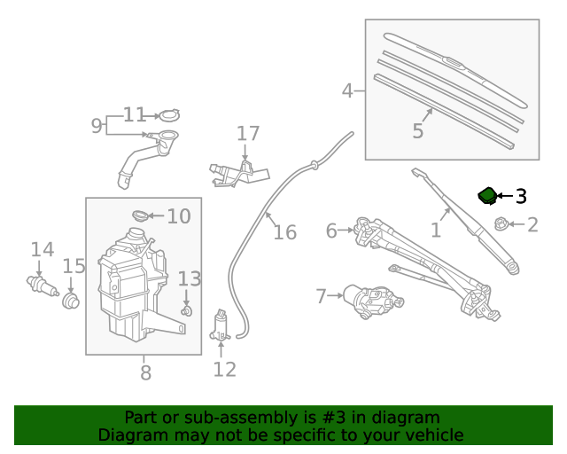 85292-13010 - Wiper Arm Cap 2002-2023 Lexus | Longo Lexus Parts