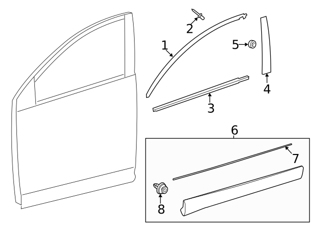 2021-2024 Toyota Venza Body Side Molding 75074-48010 | OEM Parts Quick