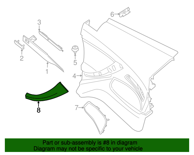 51437225337 - 2012-2018 BMW Trim Molding (51-43-7-225-337) | BMW of ...