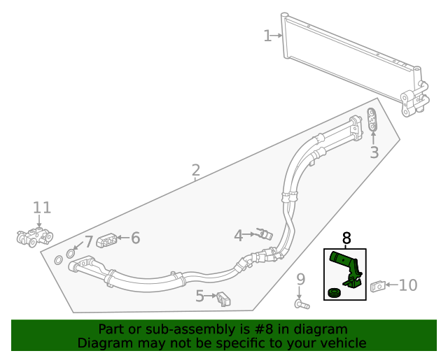 2020-2022 Cadillac Transmission Fluid Cooler Pipe Clip Bracket 84581785 ...