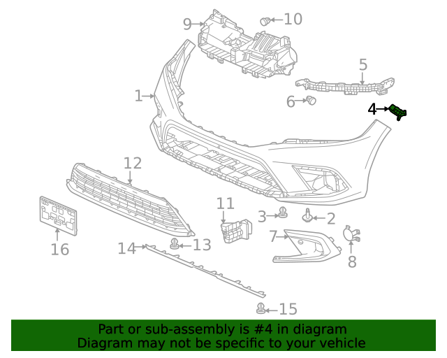 2022-2024 Honda Civic Bumper Guide 71280-T20-A01 | Honda Factory Parts