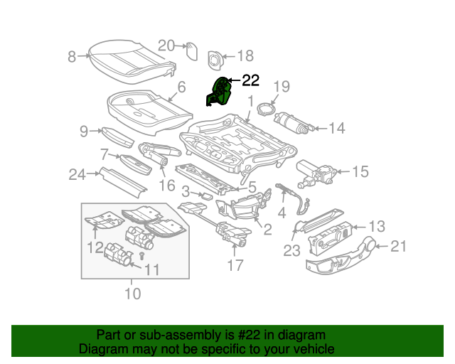 52-10-7-111-152 - Seat Back Recliner Adjustment Mechanism Cover 2004 ...