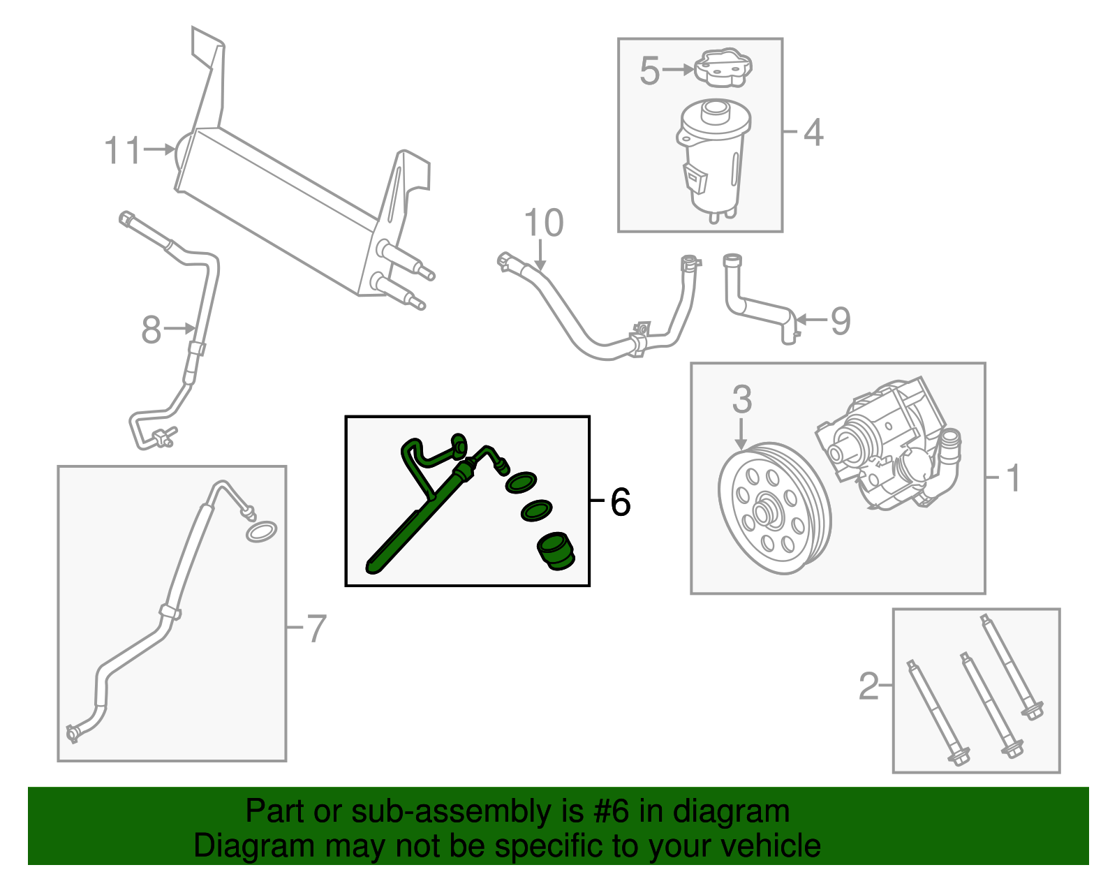 2011-2016 Ford 2011-2016 Ford Power Steering Pressure Hose - Motorcraft ...