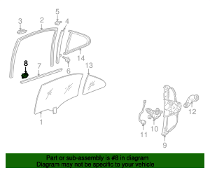 008-988-76-78 - Door Window Belt Weatherstrip Clip 1998-2021 Mercedes ...