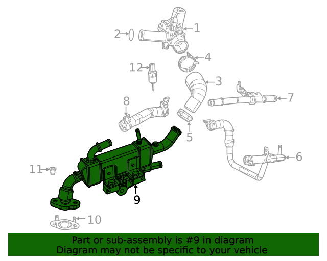 2016-2021 Mopar Egr Cooler 5281409AG | TascaParts.com