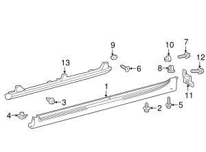 2015-2017 Toyota Camry Rocker Molding 75852-06938 | Toyota Parts Center