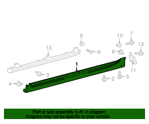 2015-2017 Toyota Camry Rocker Molding 75852-06938 | Toyota Parts Center
