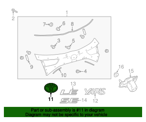 2018 Toyota Yaris Emblem 75431-0D120 | OEM Parts Online