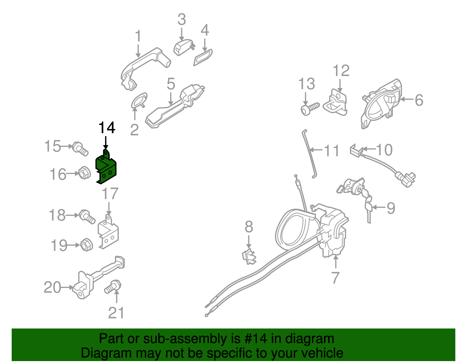 2011-2019 Nissan Door Hinge (Left, Right, Front, Rear, Upper, Lower ...