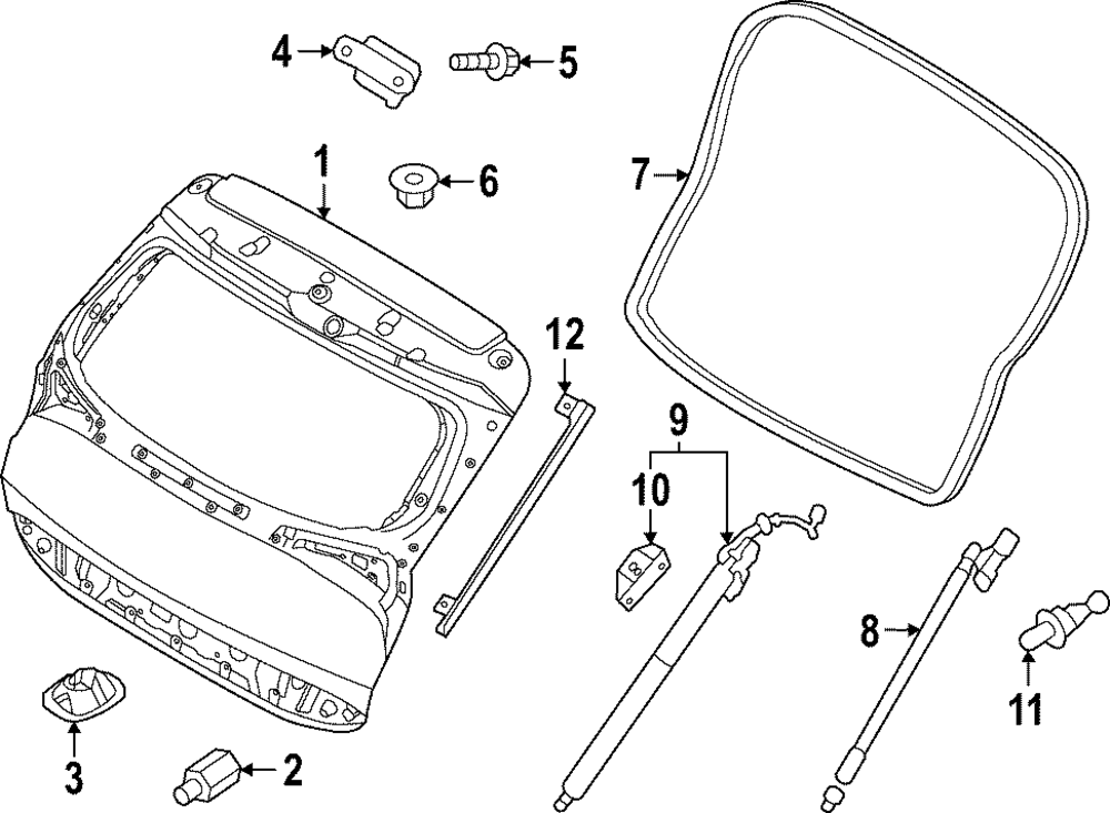 72800-P1270 - Lift Gate 2023-2025 Kia Sportage | Kia.Parts Store