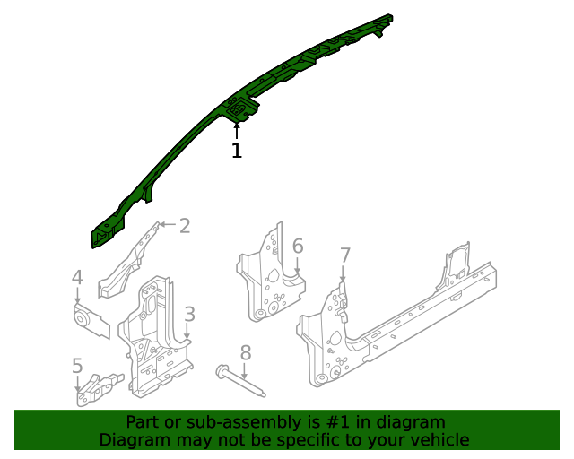 2022-2024 Ford Mustang Mach-E Roof Reinforced LJ8Z-5851186-D | OEM ...