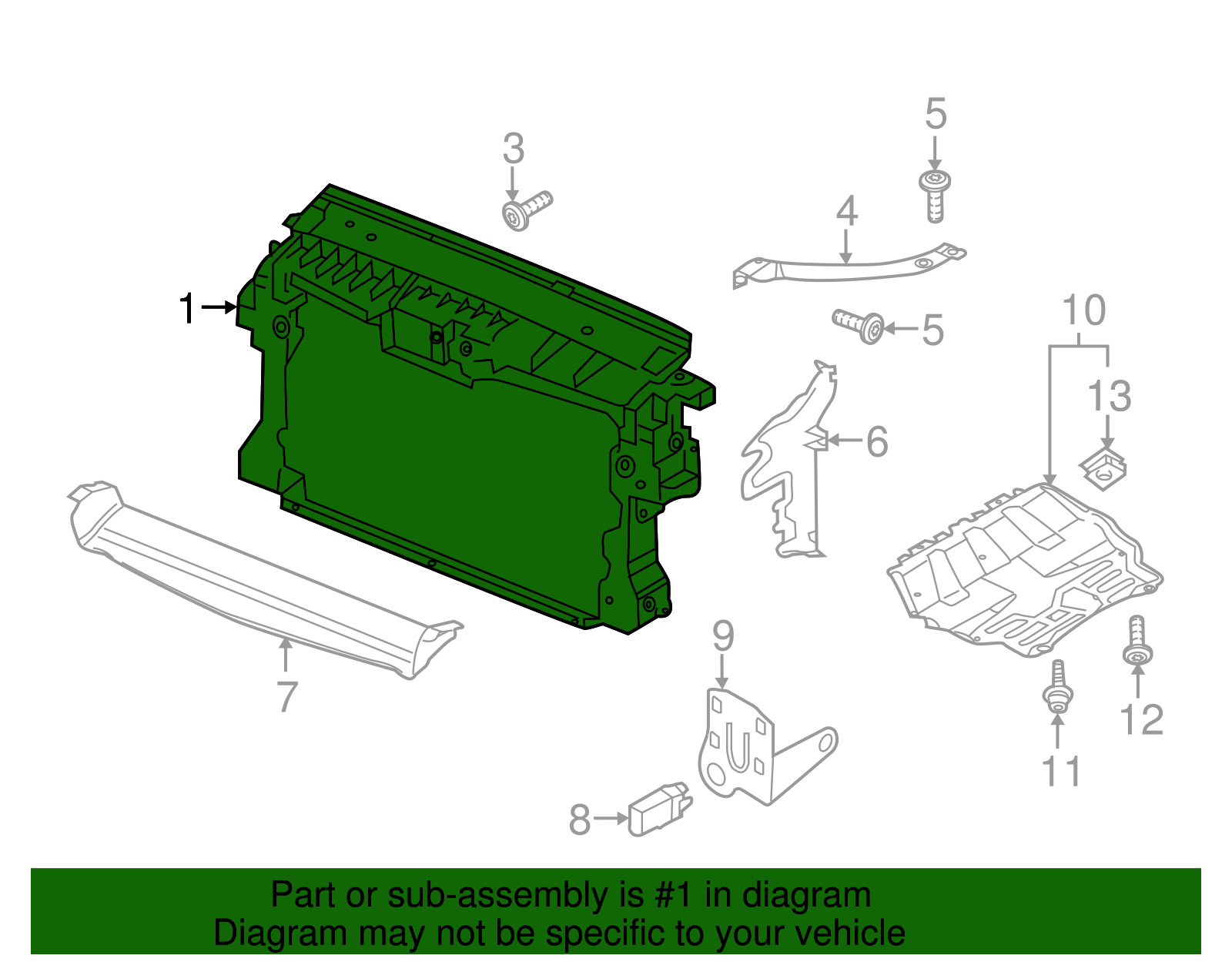 2009-2018 Volkswagen Radiator Support 5N0-805-588-F | VW Direct Parts