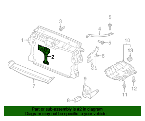 2009-2011 Volkswagen Tiguan Radiator Support Panel Reinforcement 5N0 ...