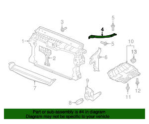 2009-2011 Volkswagen Tiguan Upper Tie Bar 5N0-806-929-A | OEM Parts Online