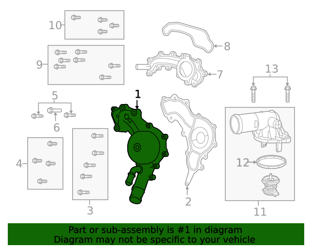 2018-2023 Mopar Water Pump 4893942ac | TascaParts.com