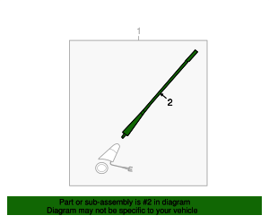 1985-2006 Volkswagen Antenna Mast 3A0-051-849-C | vwpartscenter