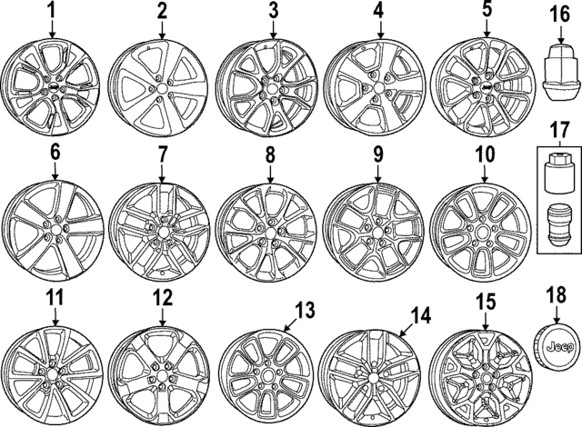 6QD48DD5AA - Aluminum Wheel - 2019 2020 Jeep Grand Cherokee | Mopar ...