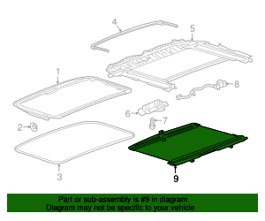 2017-2021 GM Shale Sunroof Sunshade 84667294 GM | GMPartsDirect.com
