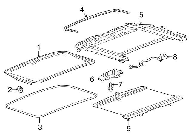 2017-2022 GM Sunroof Air Deflector 84991405 | TascaParts.com