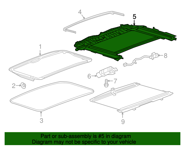 Sunroof Housing 85659354 GM | GMPartsDirect.com