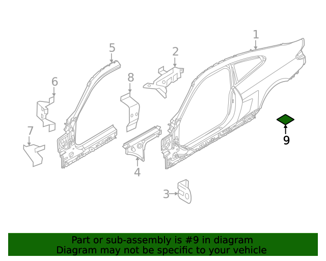 Genuine BMW 41-21-7-275-563 | Quarter Panel Reinforced Plate | FREE ...