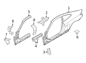 41217275563 - 2014-2024 BMW Quarter Panel Reinforced Plate (41-21-7-275 ...