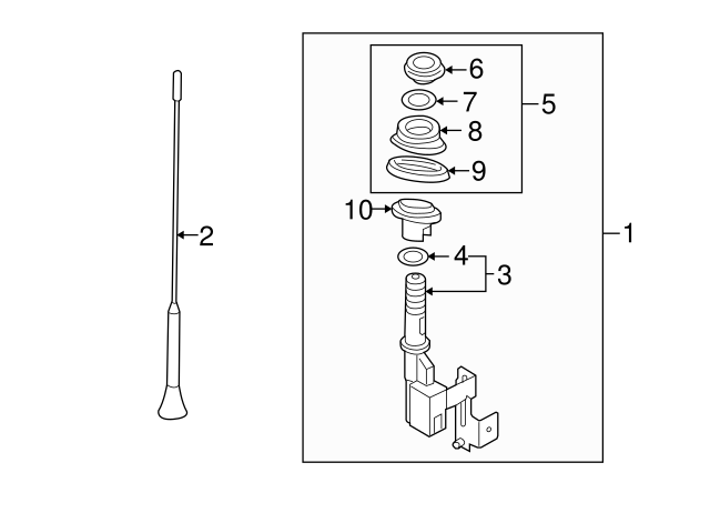 NF47-66-A30A - Antenna Mast 2006-2015 Mazda MX-5 Miata ...