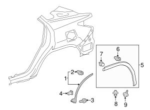 75605-0E010 - Wheel Opening Molding 2016-2022 Lexus | Lexus Parts Outlet