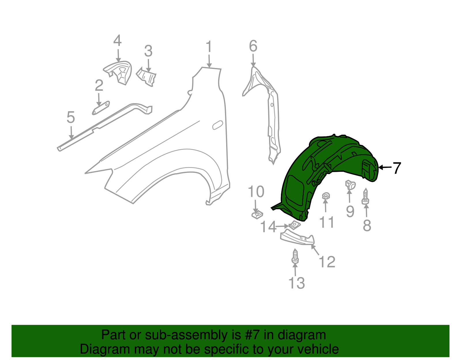 2007-2009 Audi Q7 Fender Liner 4L0-809-961-B | OEM Parts Online