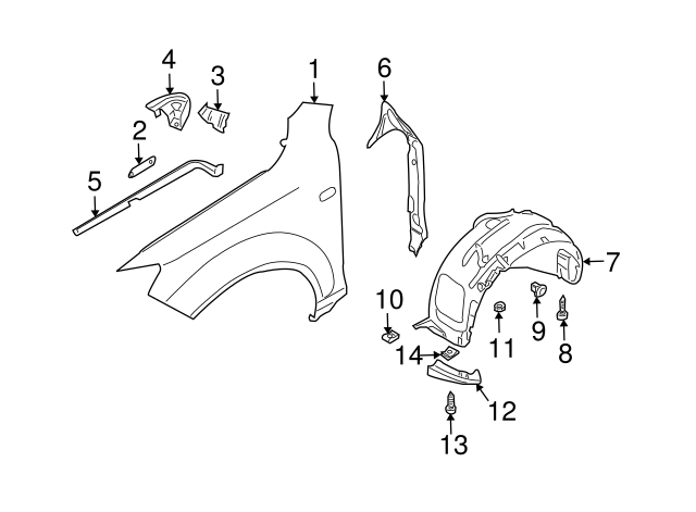 2007-2009 Audi Q7 Fender Liner 4L0-809-961-B | Audi OEM Parts