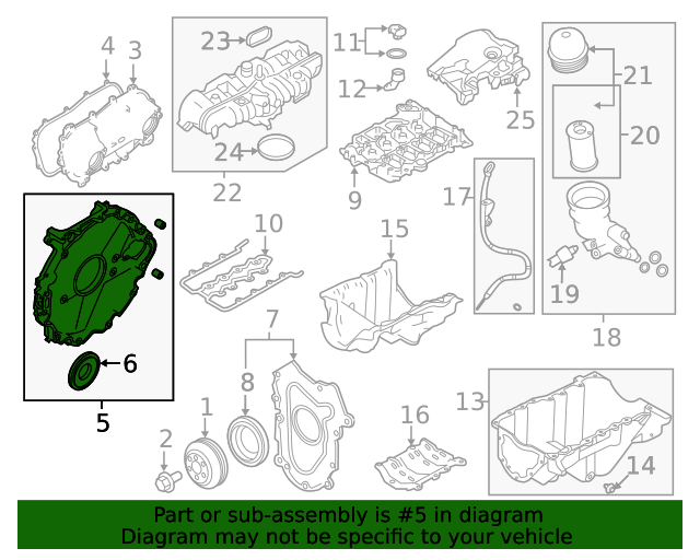 2018-2024 Land Rover Engine Timing Cover LR105983 | AutoNationParts.com